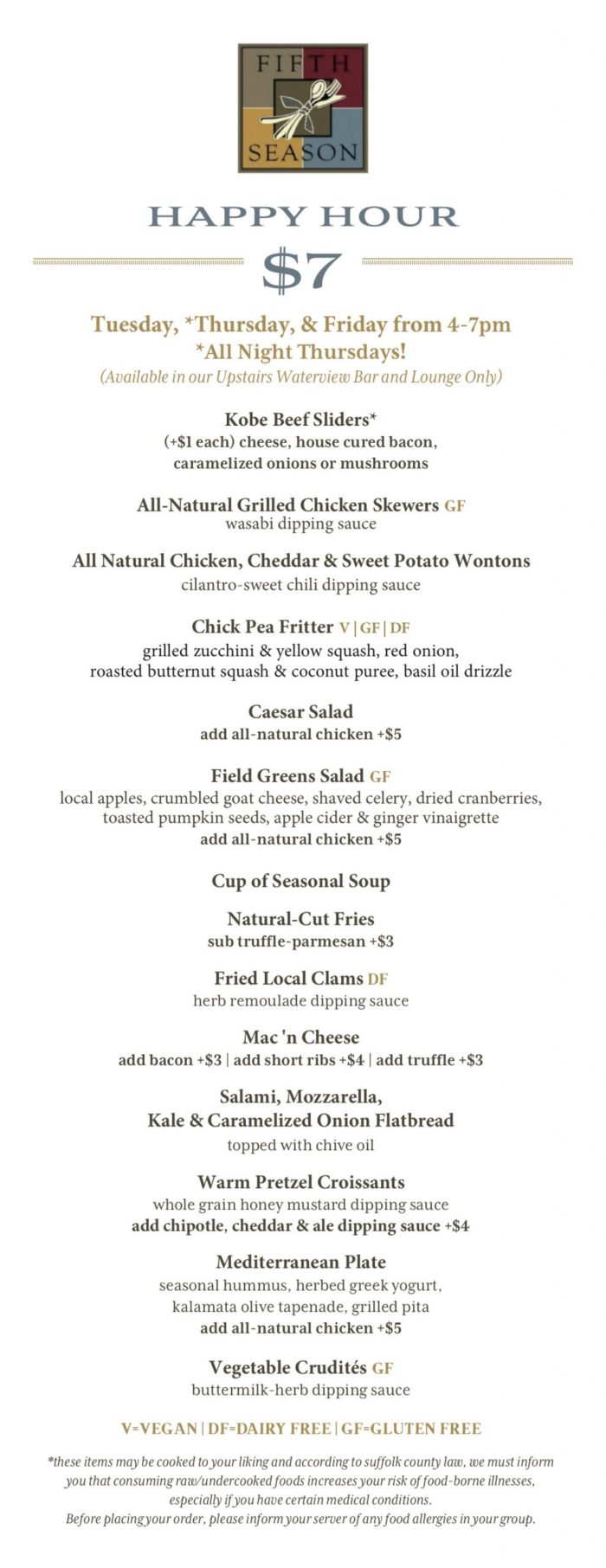 Seasonal Menus – The Fifth Season