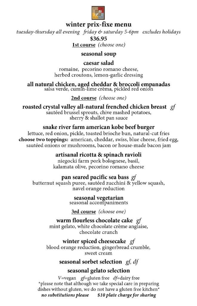 Seasonal Menus – The Fifth Season