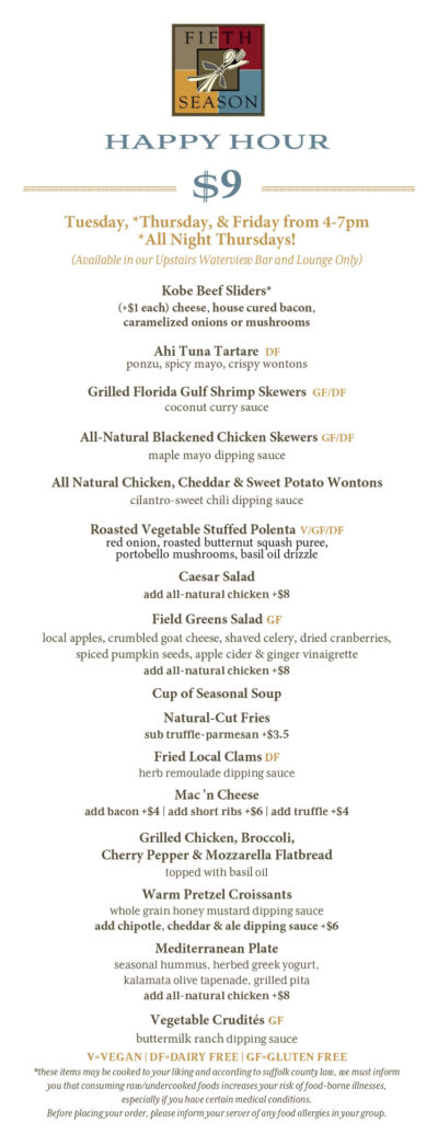 Autumn Menus – The Fifth Season