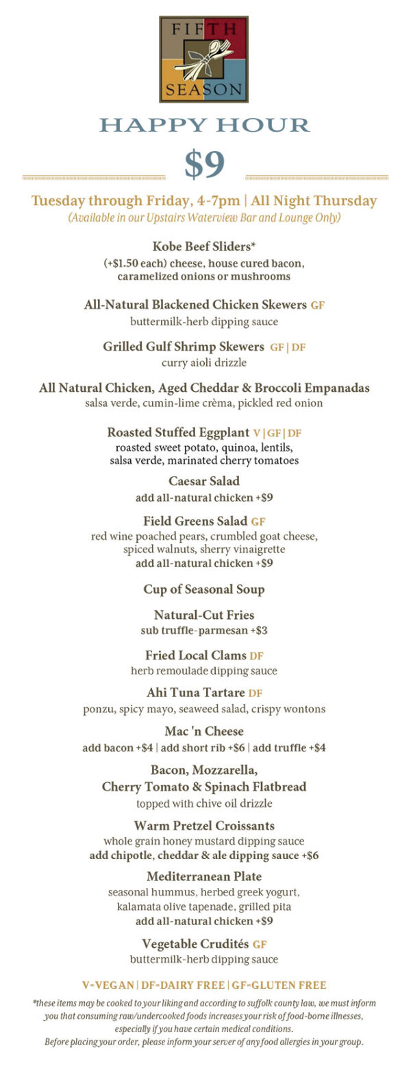 Winter Menus – The Fifth Season